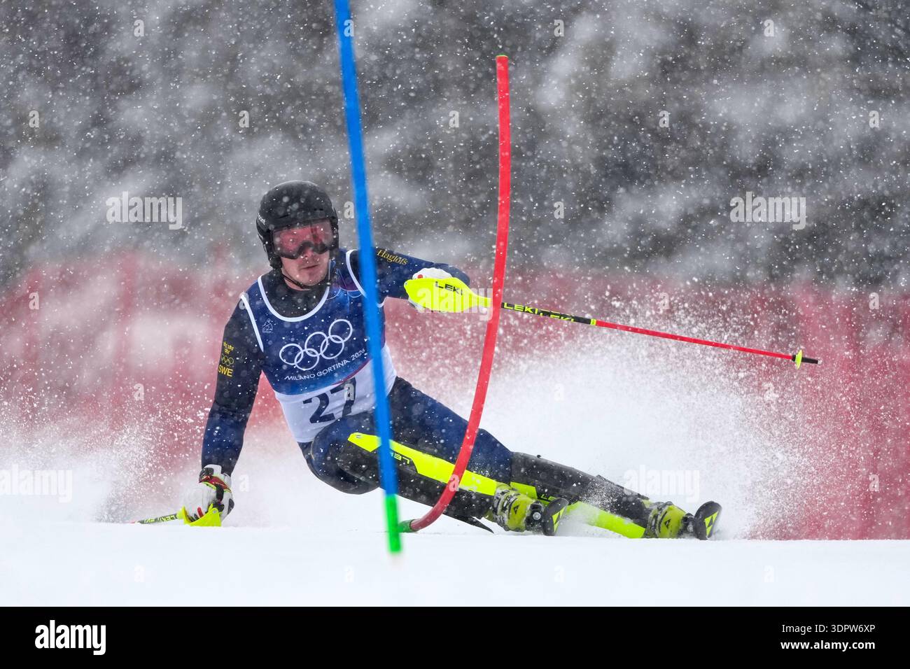 Slovenia's Martin Cater speeds down the course, during a men's super-G ...