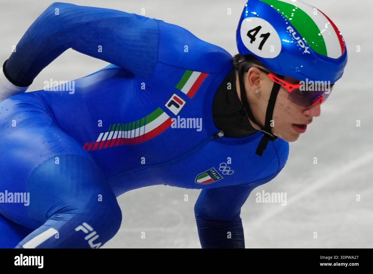 Thomas Nadalini during Men's 500m Short Track for the Milan-Cortina ...
