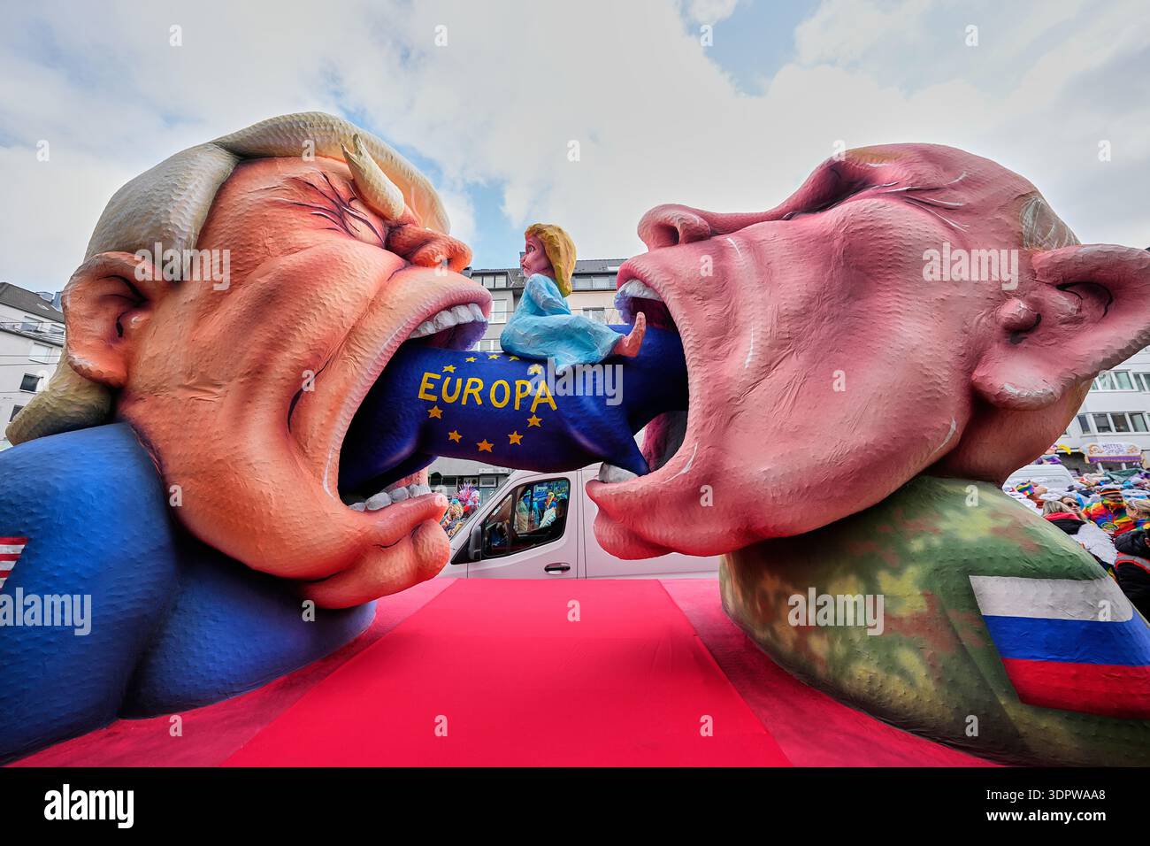 A carnival float depicting Russian President Vladimir Putin, right, and ...