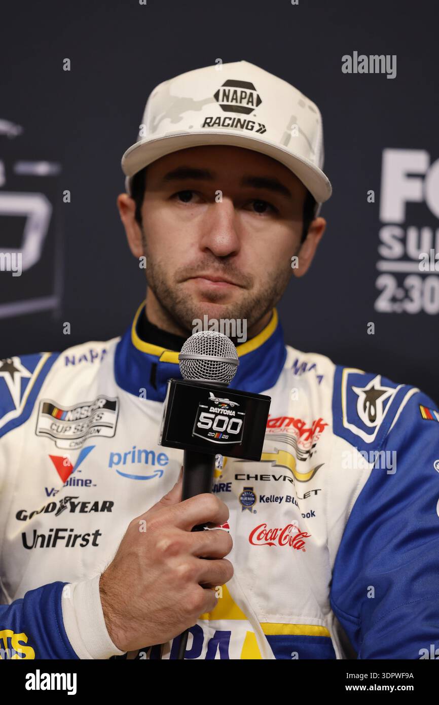 #9: Chase Elliott, during Media Day for a NASCAR Daytona 500 auto race ...
