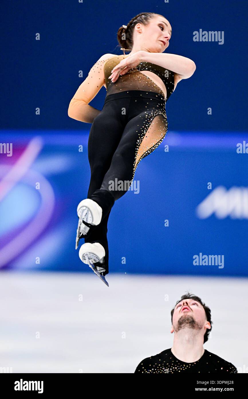 Annika HOCKE & Robert KUNKEL (GER), during Pair Skating Short Program ...