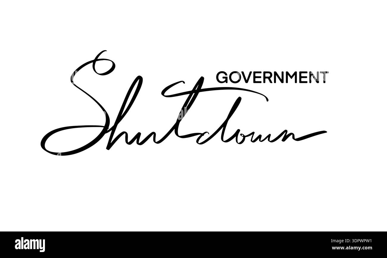 Government shutdown text font calligraphy hand written lettering script ...