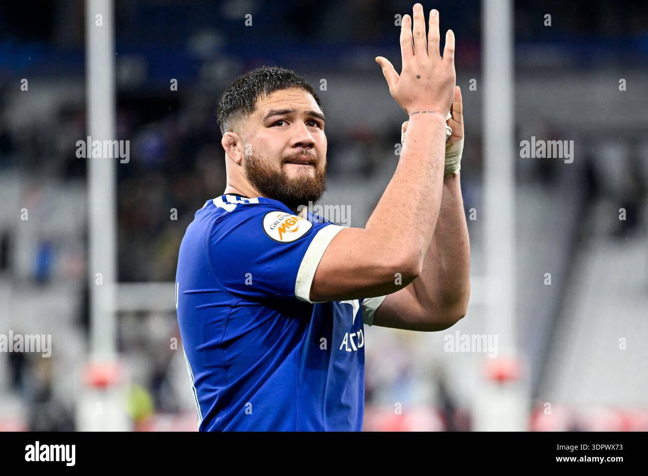 Emmanuel Meafou during the Six Nations Championship rugby match France ...