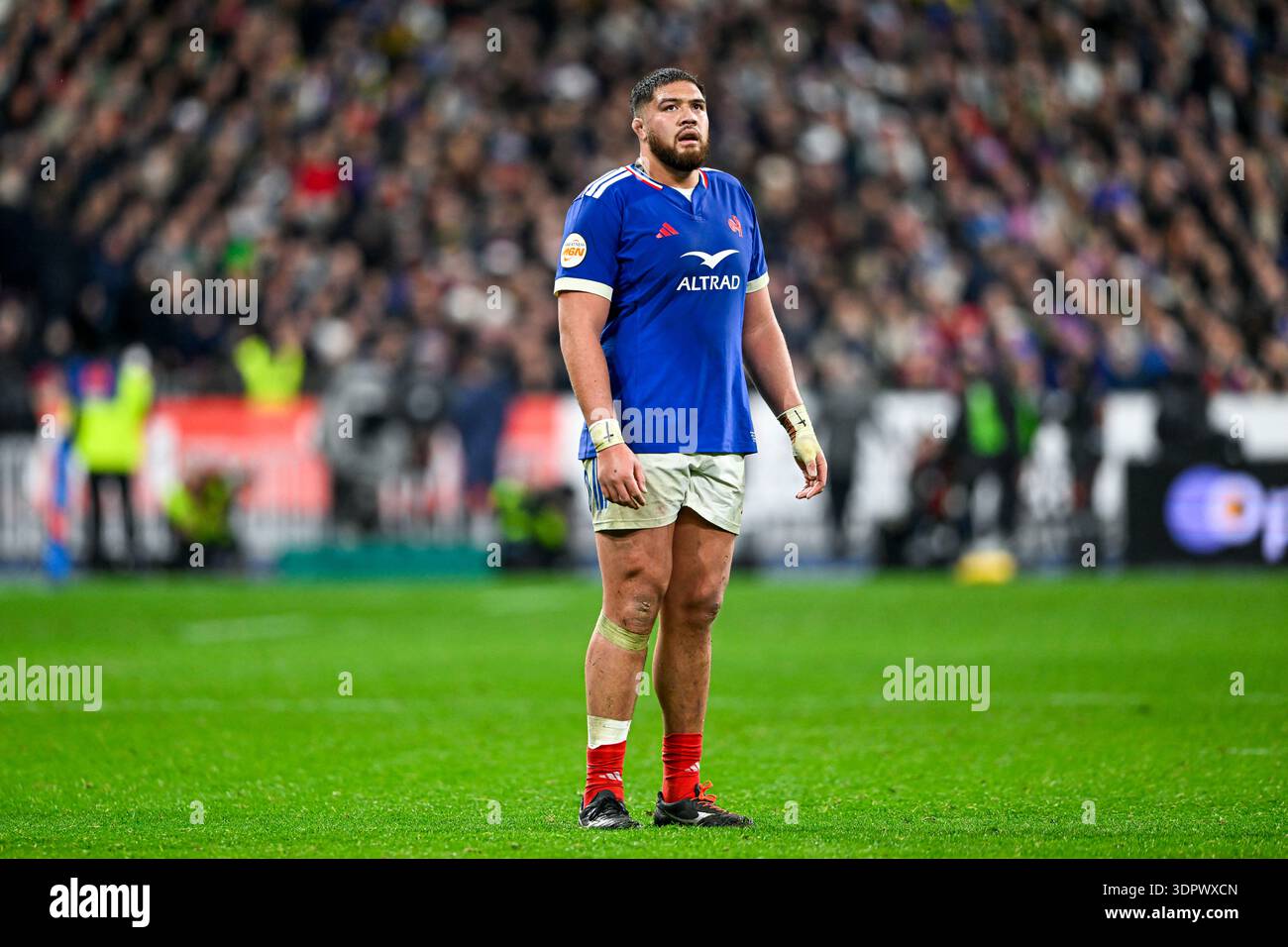 Emmanuel Meafou during the Six Nations Championship rugby match France ...