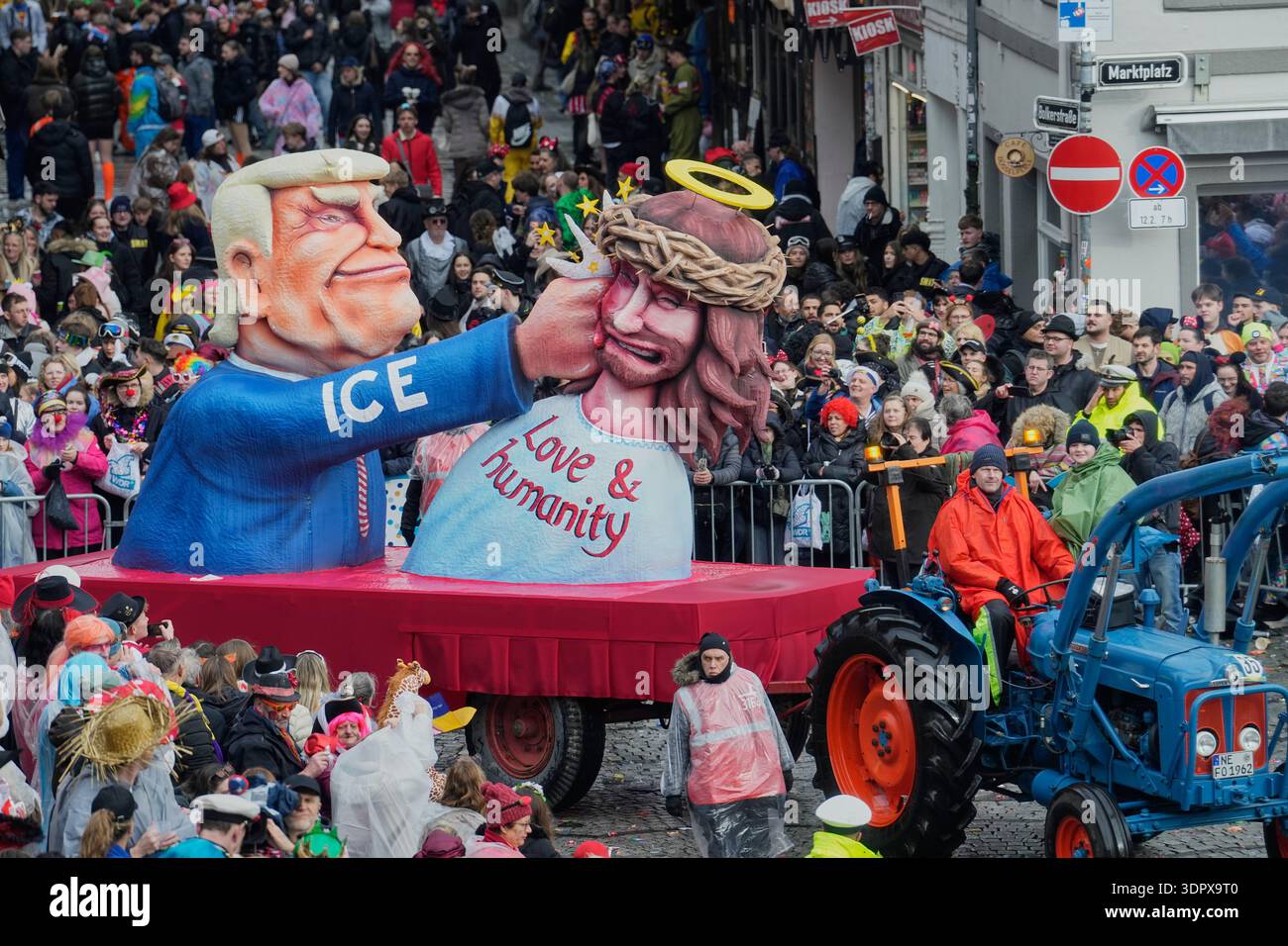 A carnival float depicting US President Donald Trump is seen during the ...