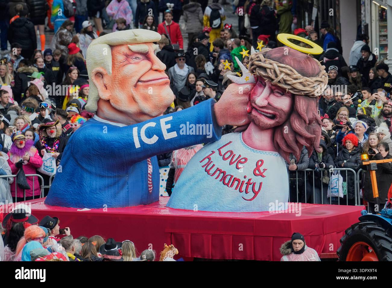A carnival float depicting US President Donald Trump is seen during the ...