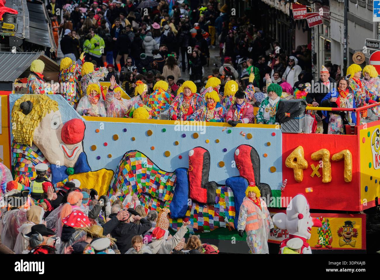 A carnival float is pictured during the Rosemonday Carnival Parade in ...