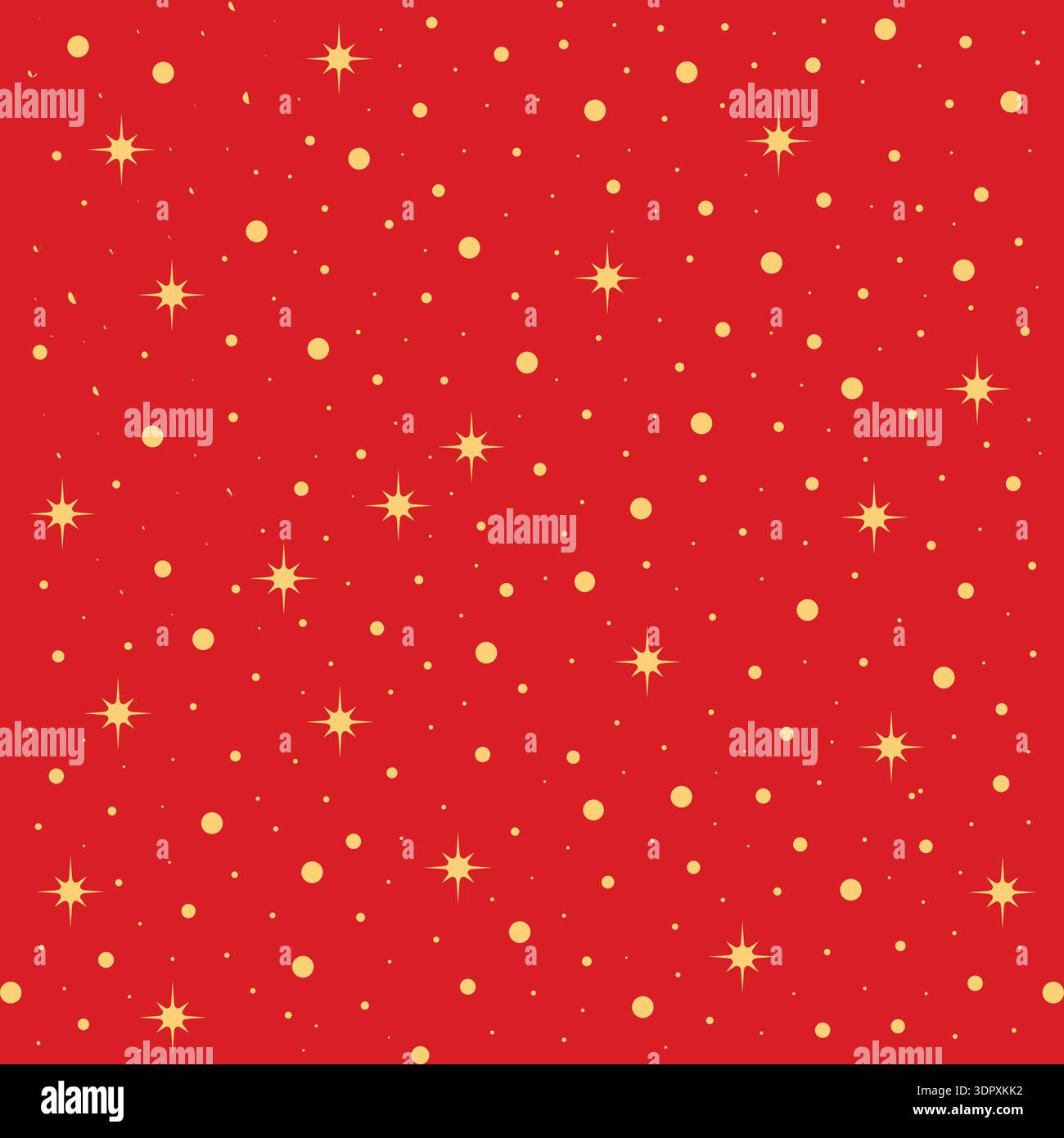 Seamless star and confetti pattern in red and gold, ideal for festive ...