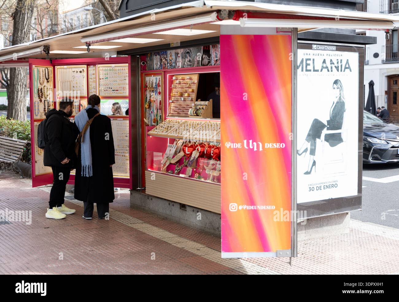 Exterior of a street kiosk, 16 February 2026, in Madrid (Spain). Madrid ...