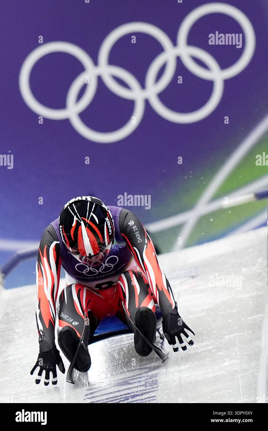 Austria’s SCHWARZ Dorothea during Luge Women’s single run 1 at the ...