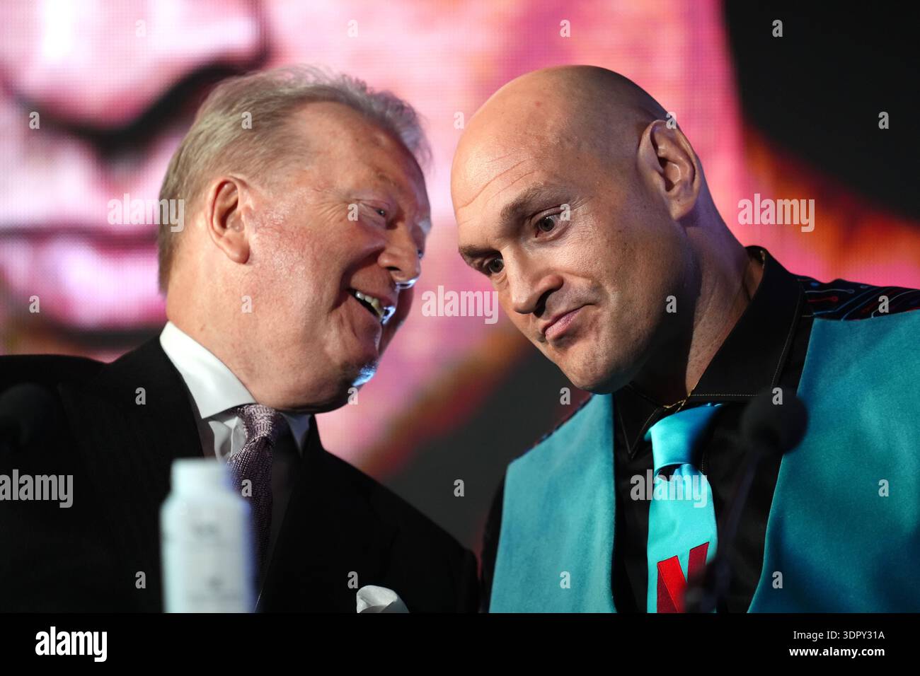 Boxing promoter Frank Warren (left) and Tyson Fury during a press ...