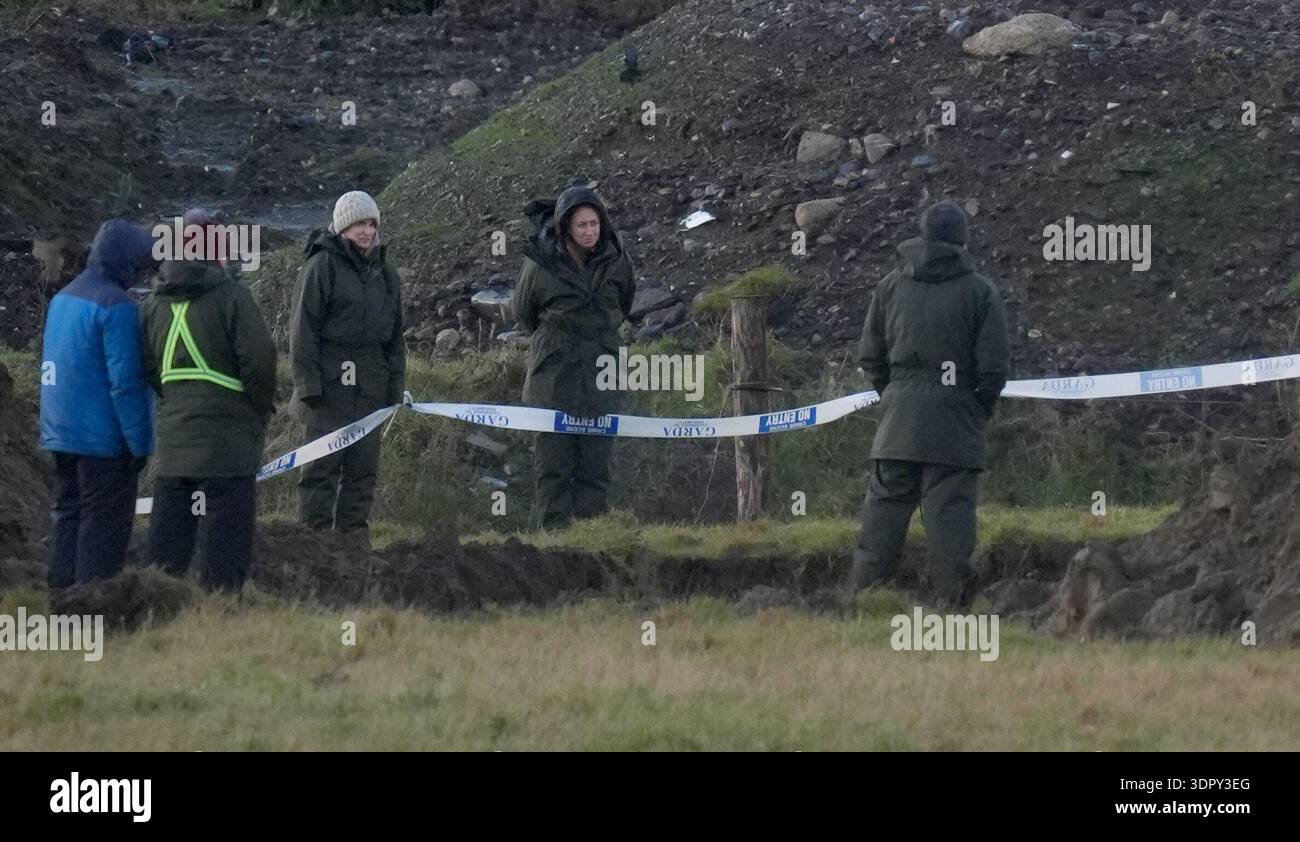 Gardai at the scene of a search in Co Wicklow, believed to be in ...