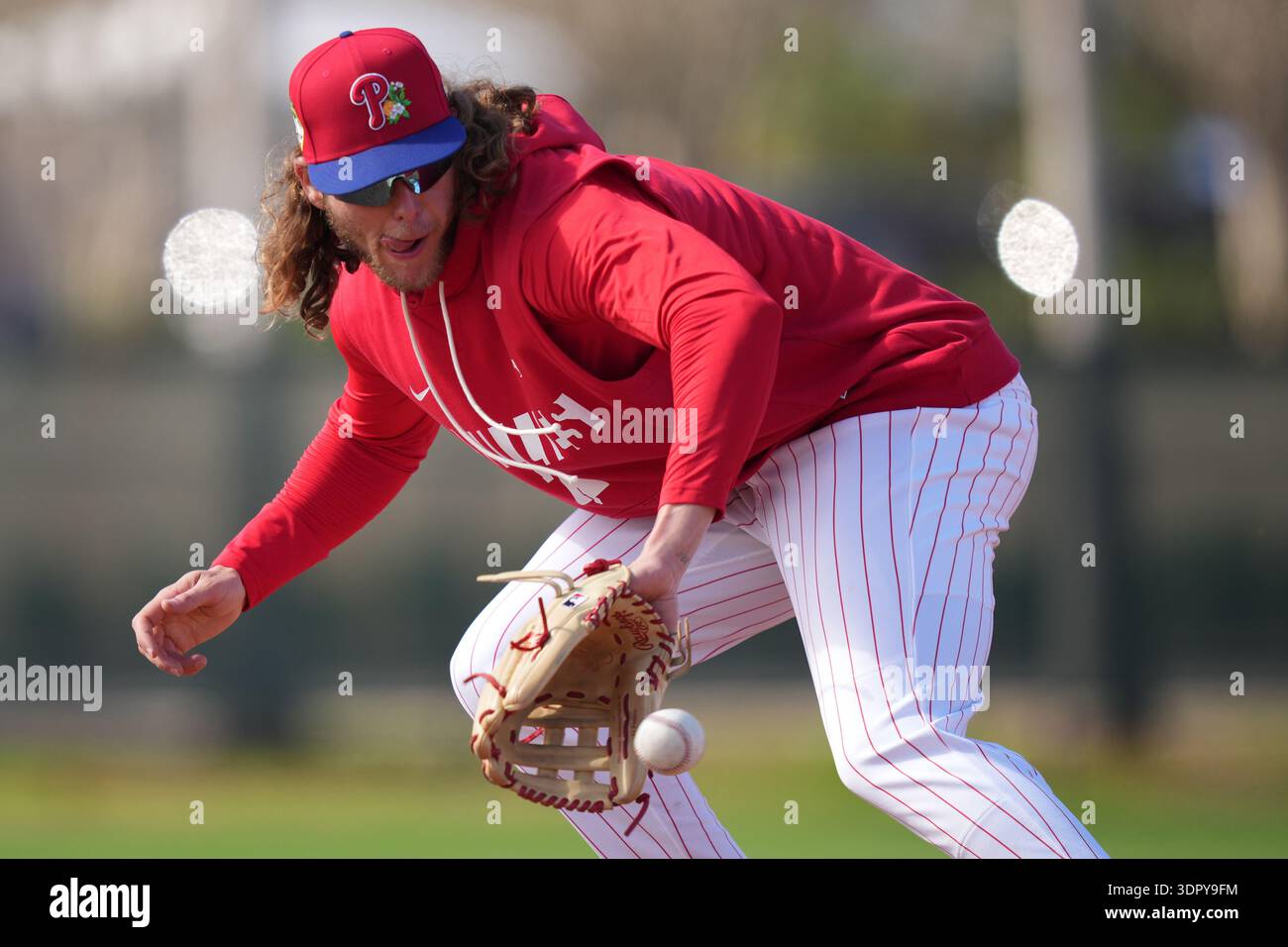 Philadelphia Phillies' Alec Bohm works out during spring training ...
