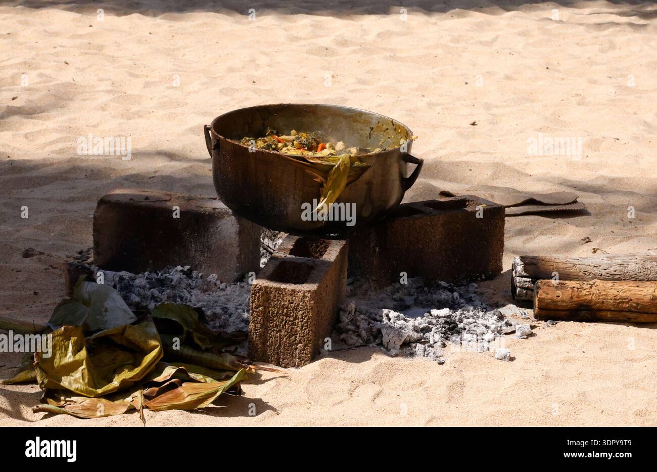 Chief cooking on beach for Independence Day at Sandals , Grenada on ...