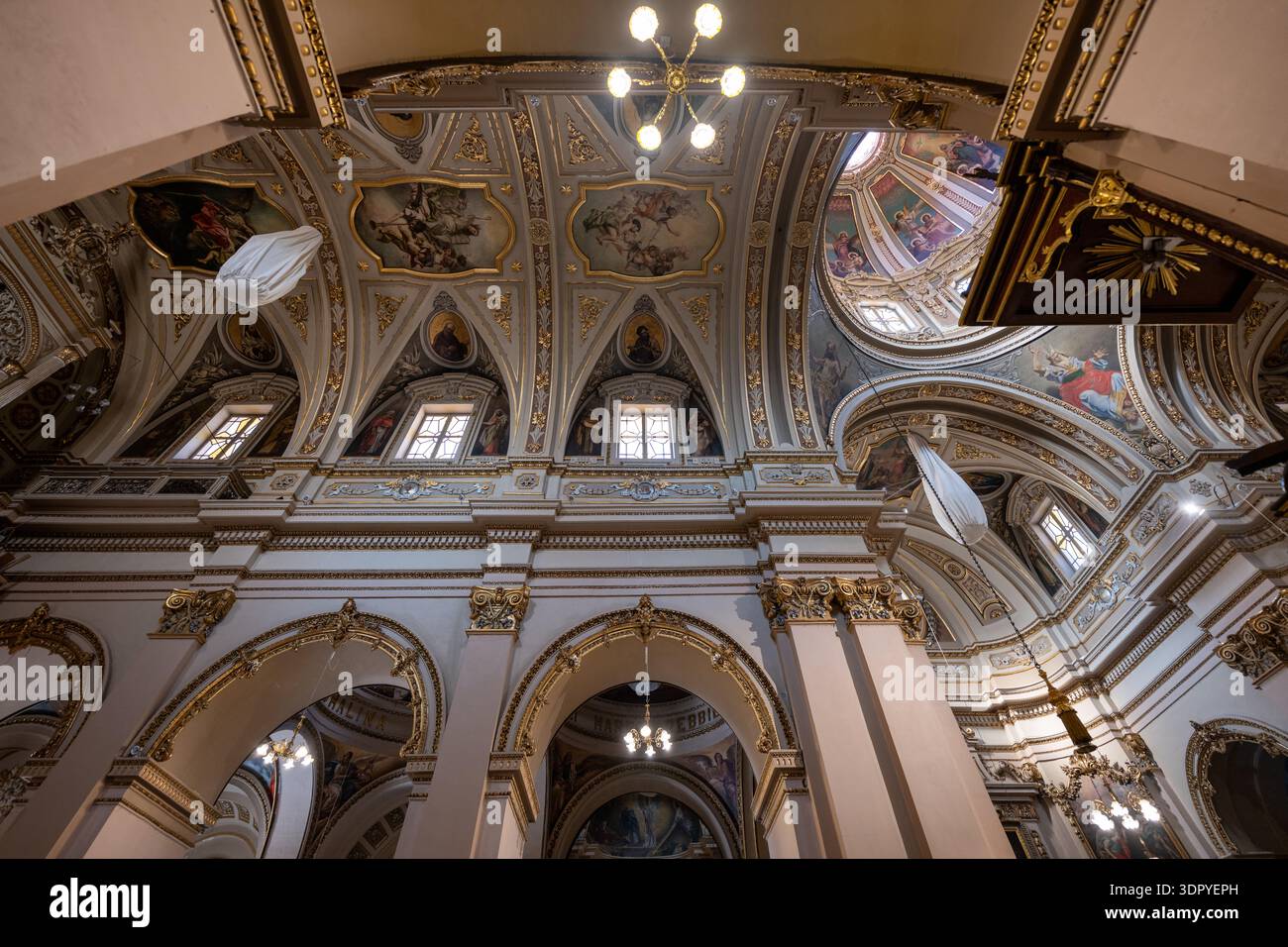 Bormla, Malta - Aug 16, 2025: Upward view of the Collegiate Church of ...
