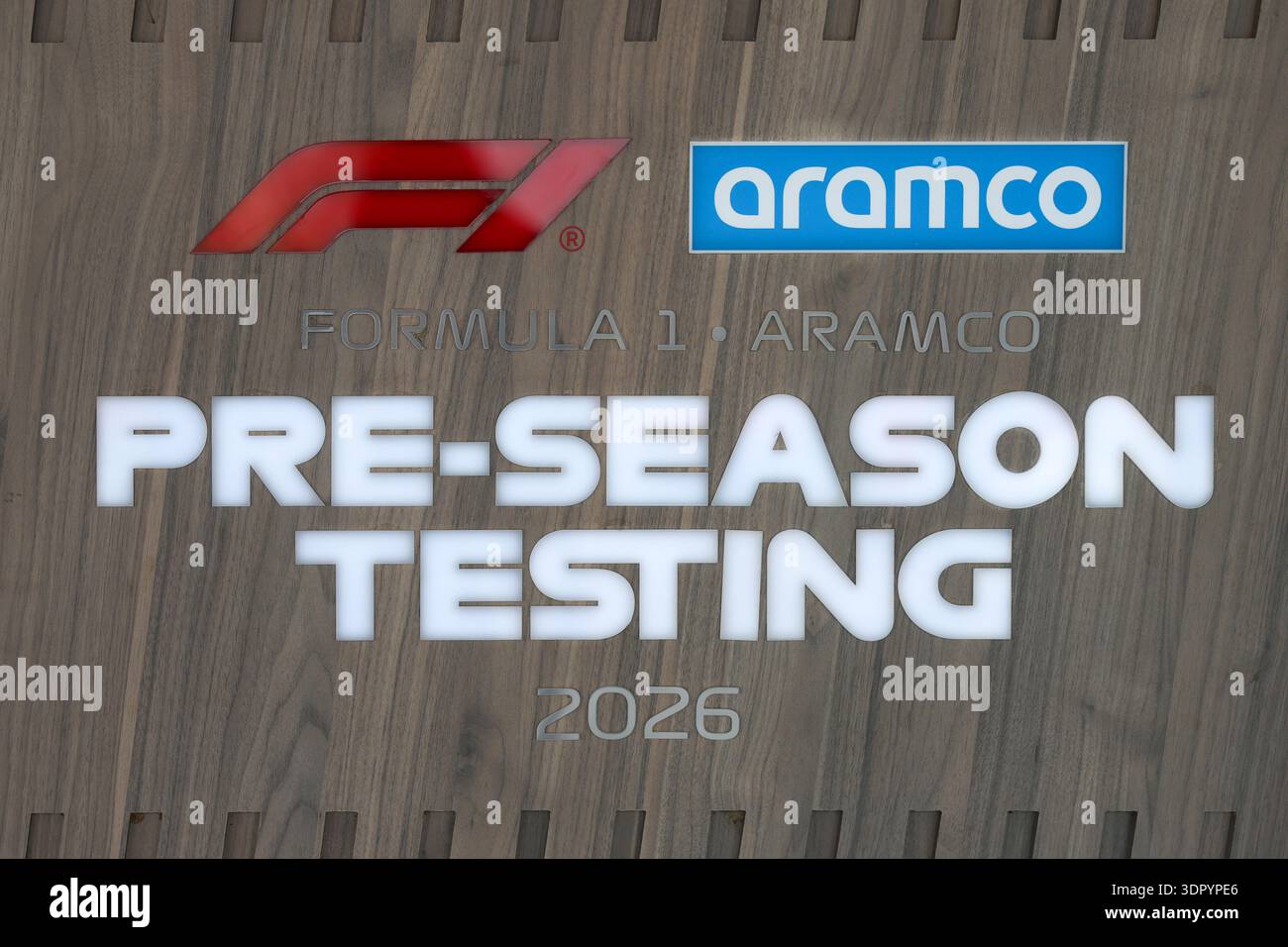 The F1 Logo during pre-season testing at the Bahrain International ...