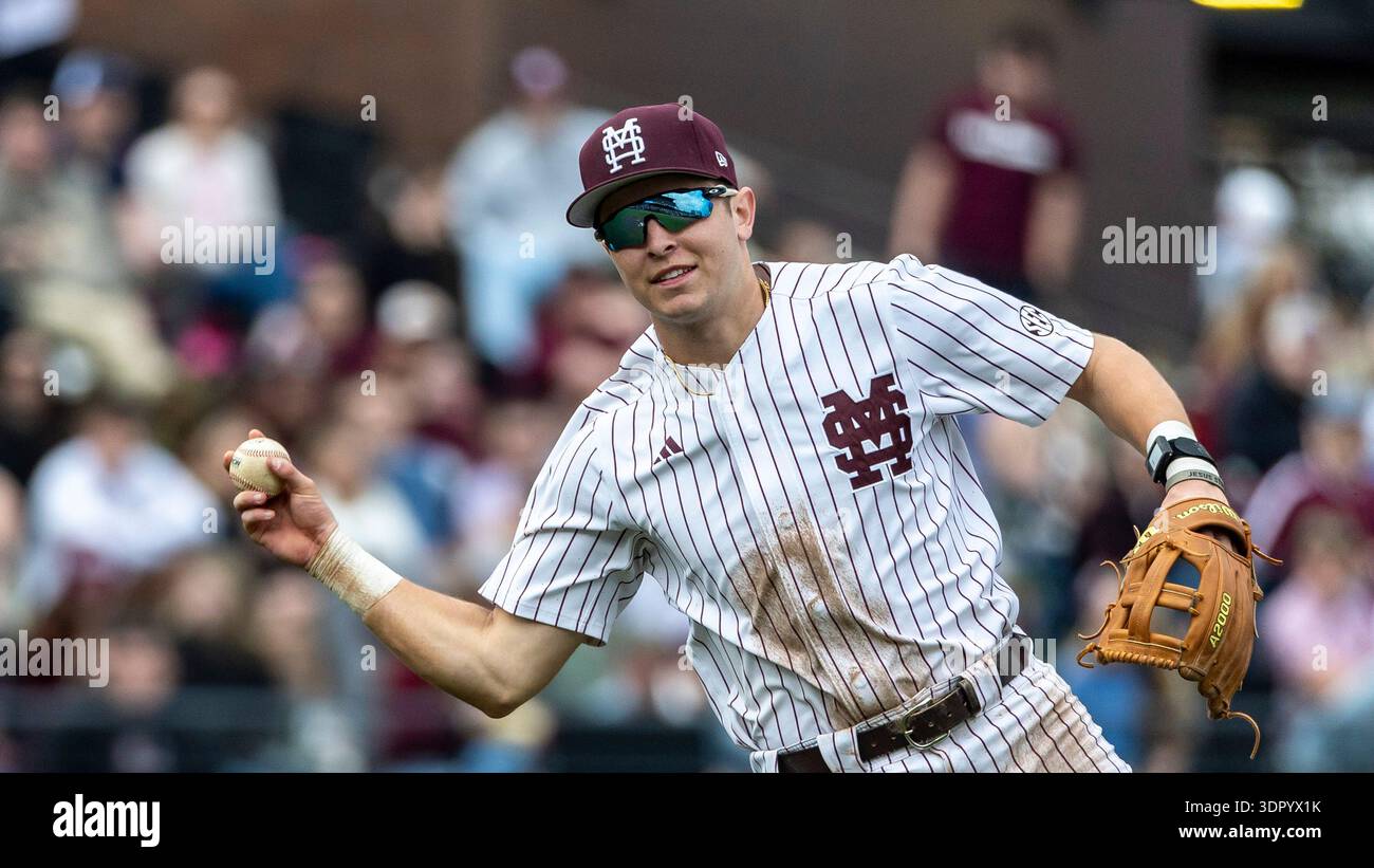Mississippi State infielder Ace Reese (3) during an NCAA baseball game ...
