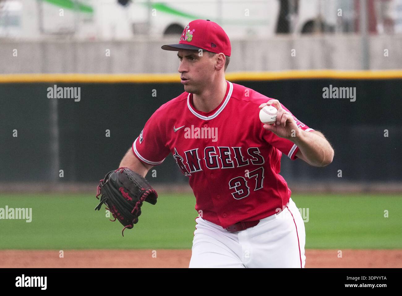 Los Angeles Angels' Brent Suter runs a drill during a spring training ...