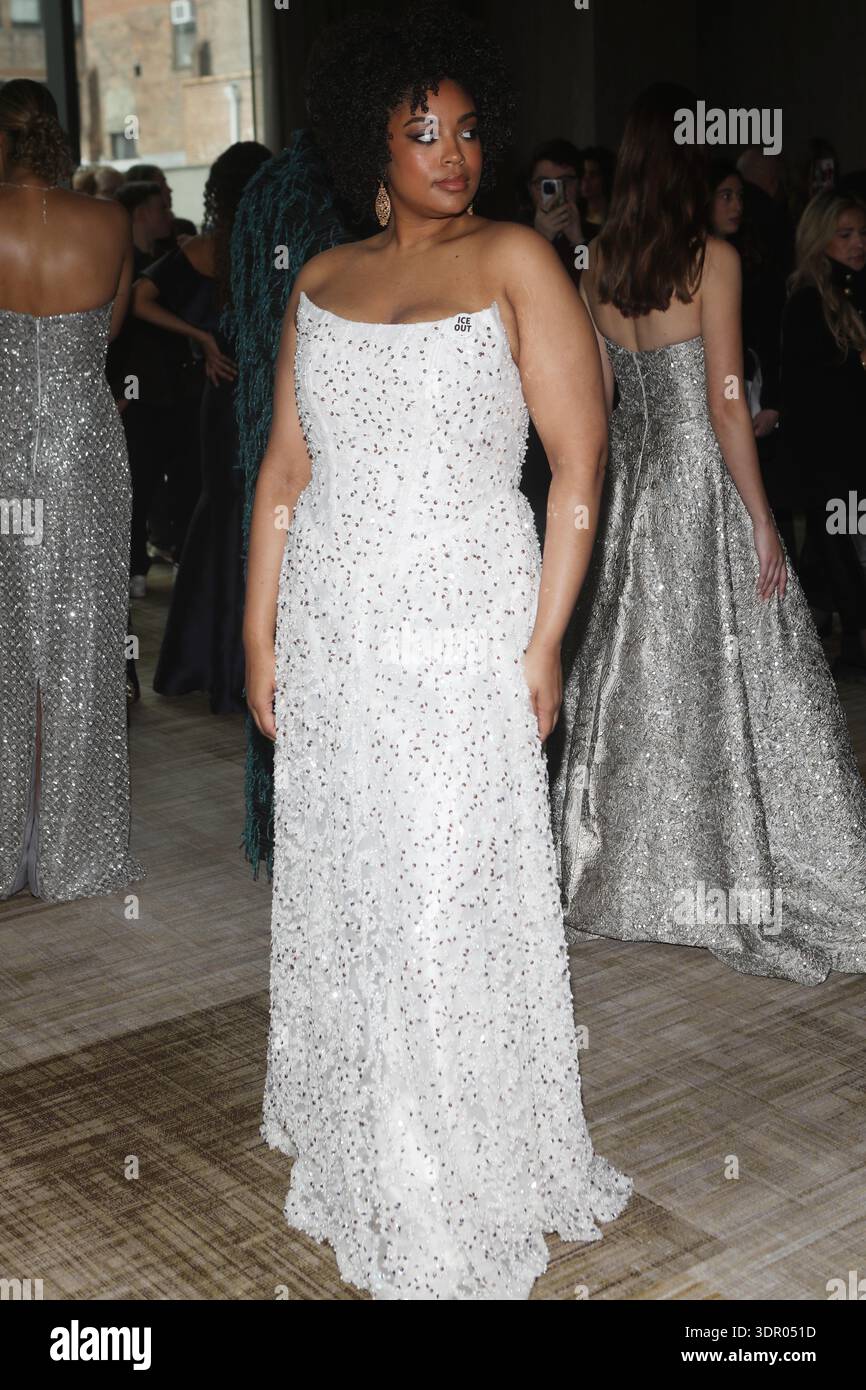 Model wearing Veejay Floresca designs during the Veejay Floresca NYFW ...