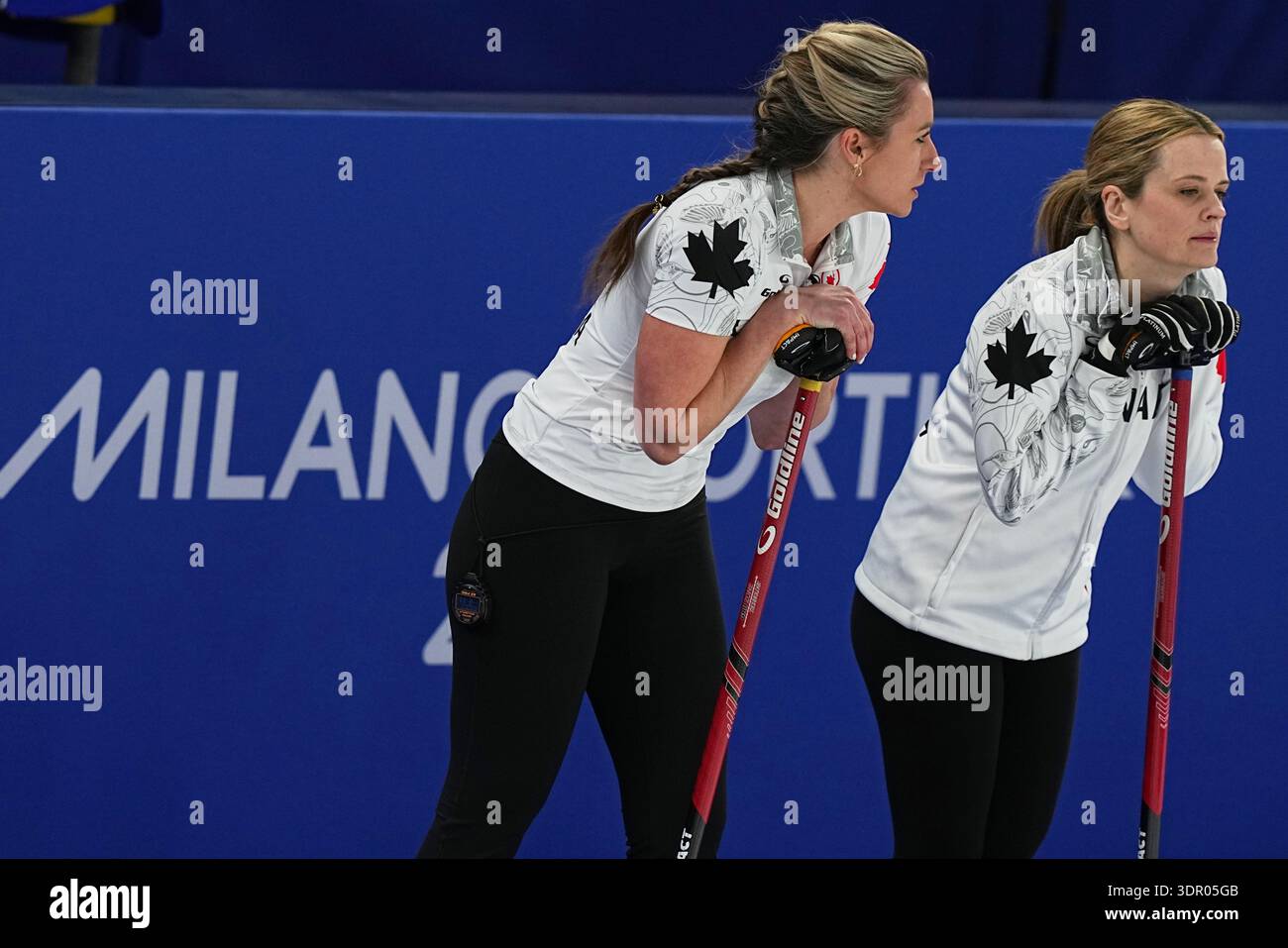 Canada's Emma Miskew and Sarah Wilkes look on during the women's ...