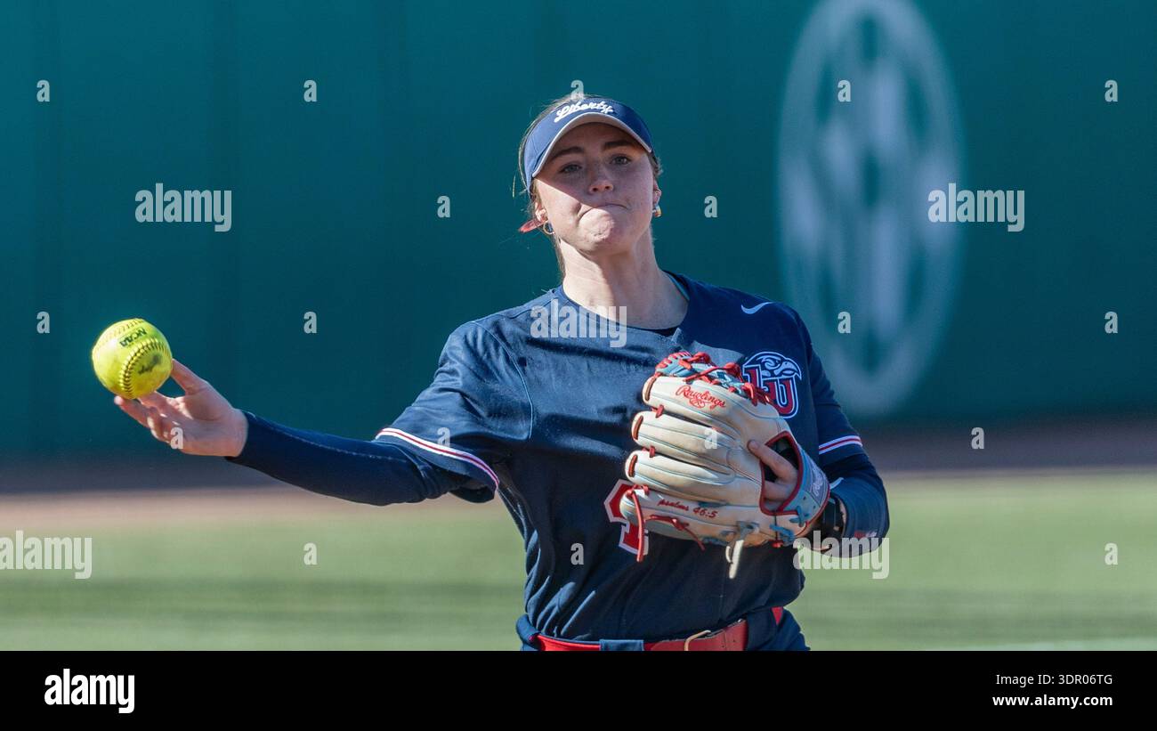 Liberty infielder Maci Strickland (4) during an NCAA softball game on ...