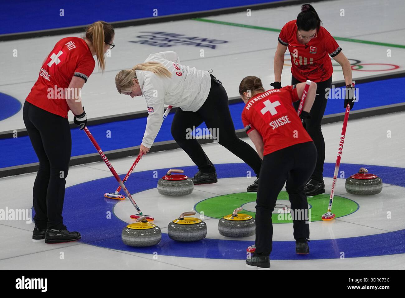 Switzerland's Alina Paetz, Selina Witschonke, Carole Howald and Britain ...