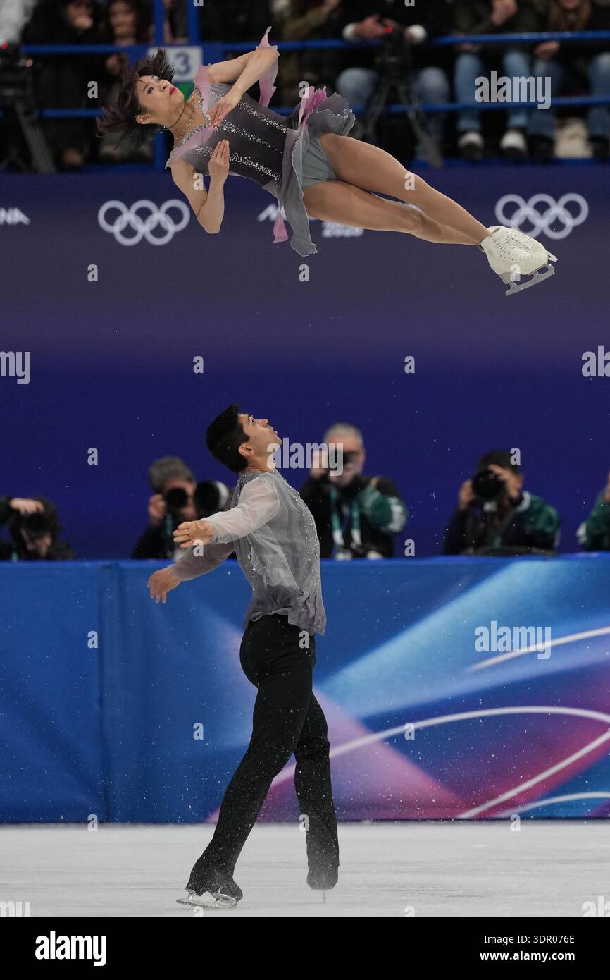 Emily Chan and Spencer Akira Howe of the United States compete during ...