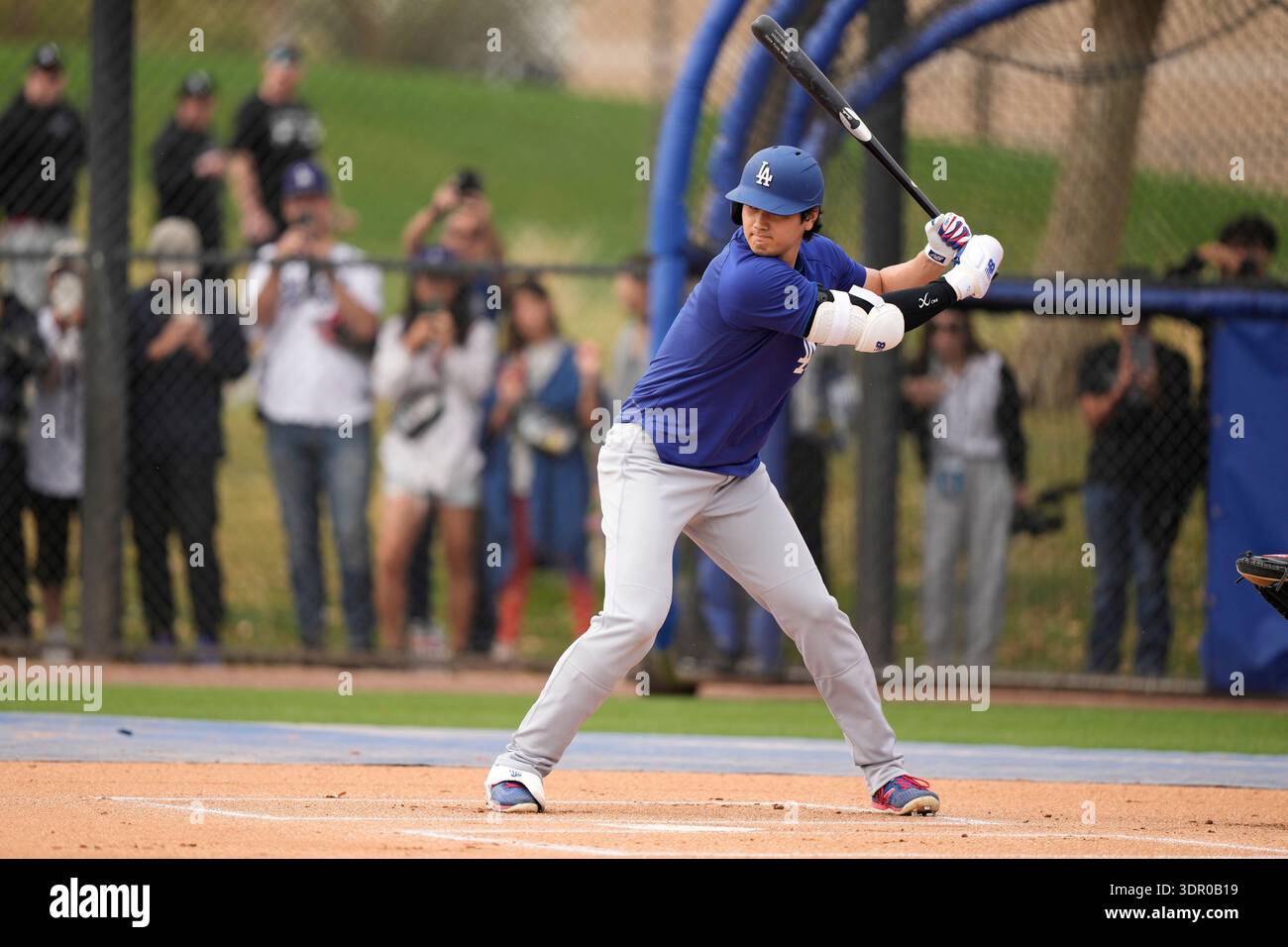 Los Angeles Dodgers' Shohei Ohtani (17) works out during spring ...
