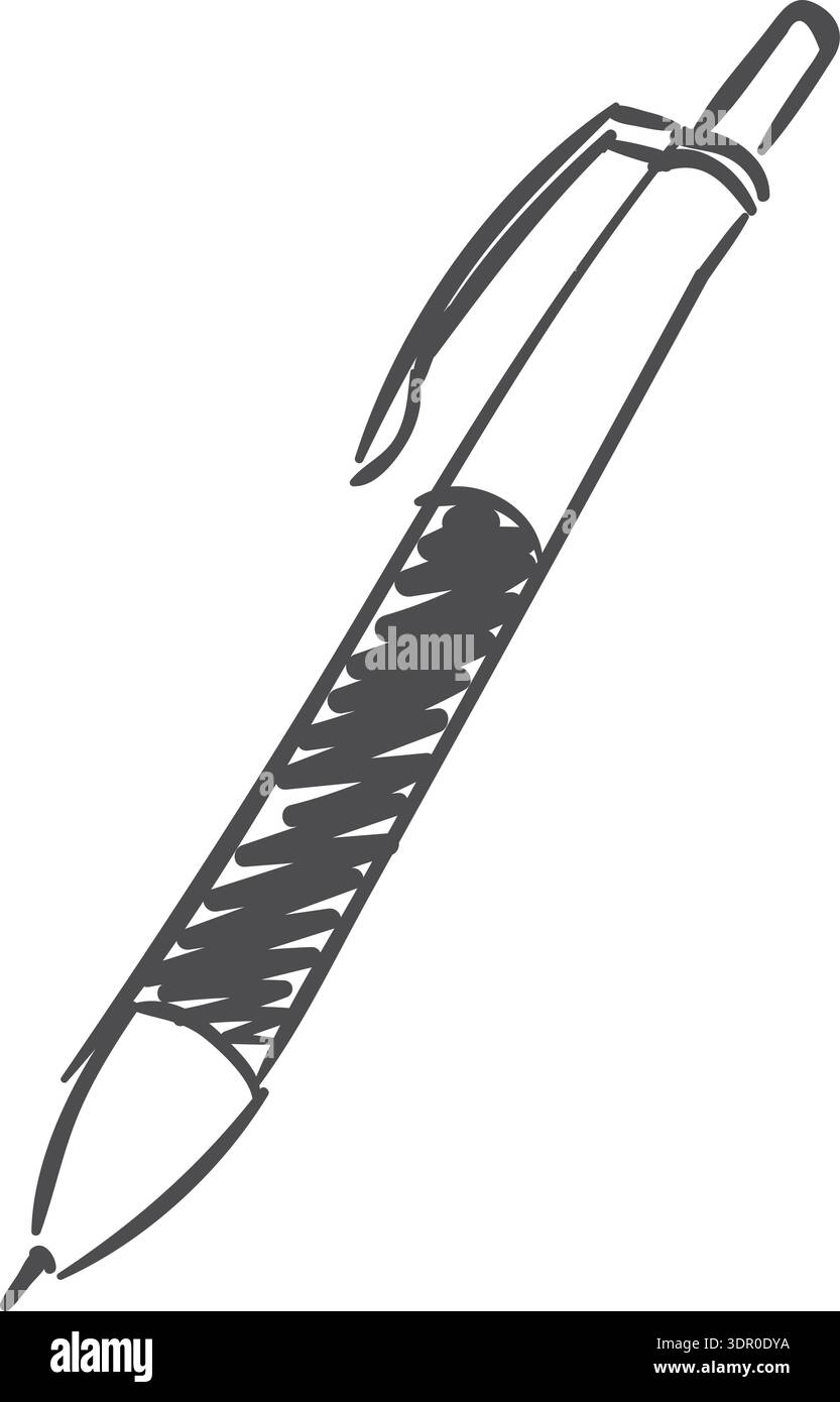 Pen drawing writing tool Black and White Stock Photos & Images - Alamy