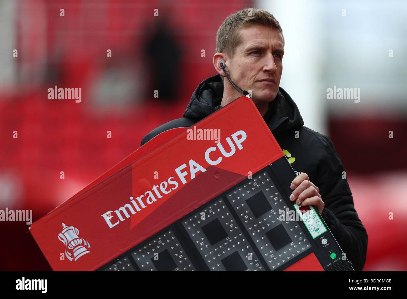 Fourth Official, Scott Oldham during the Stoke City v Fulham Emirates ...