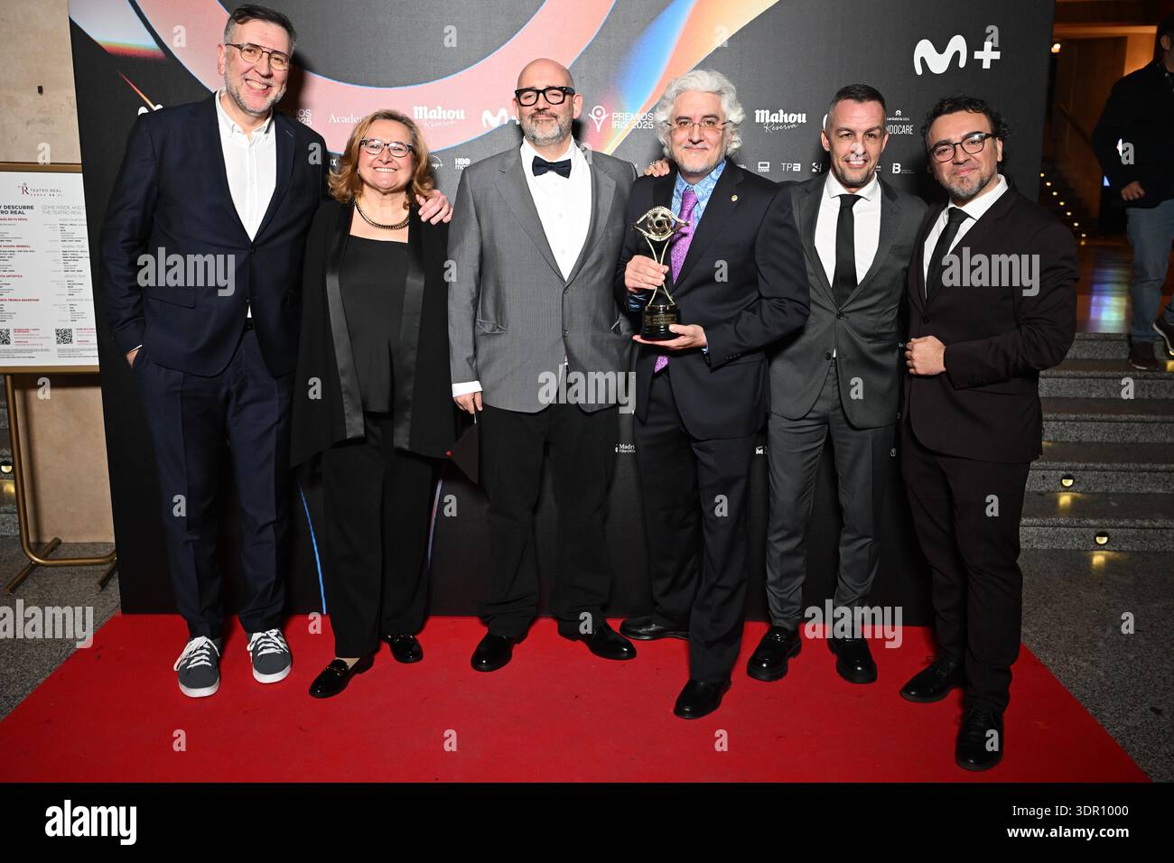 The other winners pose after receiving their awards at the Iris Awards ...