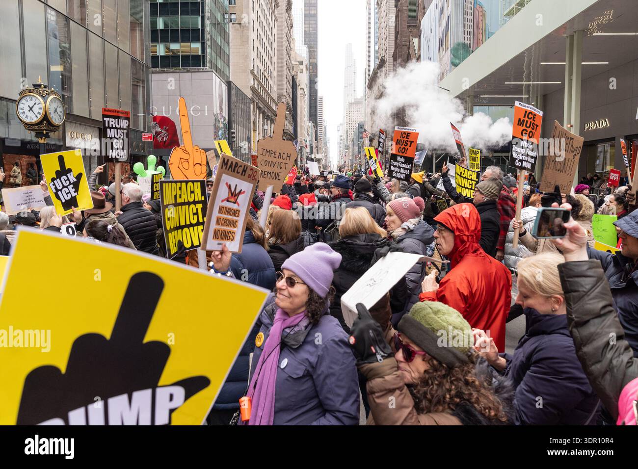 Hundreds protesters gathered across of Trump tower on 5th Avenue in New ...