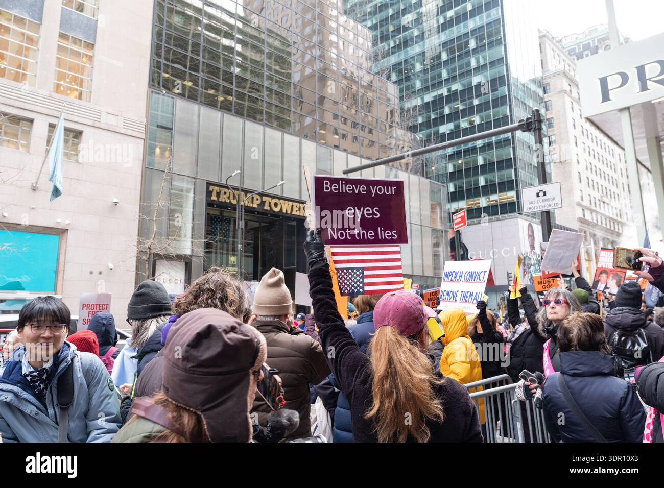 Hundreds protesters gathered across of Trump tower on 5th Avenue in New ...