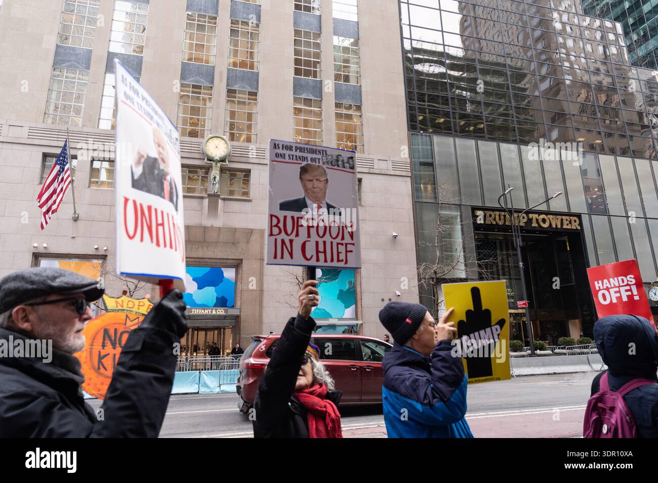 Hundreds protesters gathered across of Trump tower on 5th Avenue in New ...