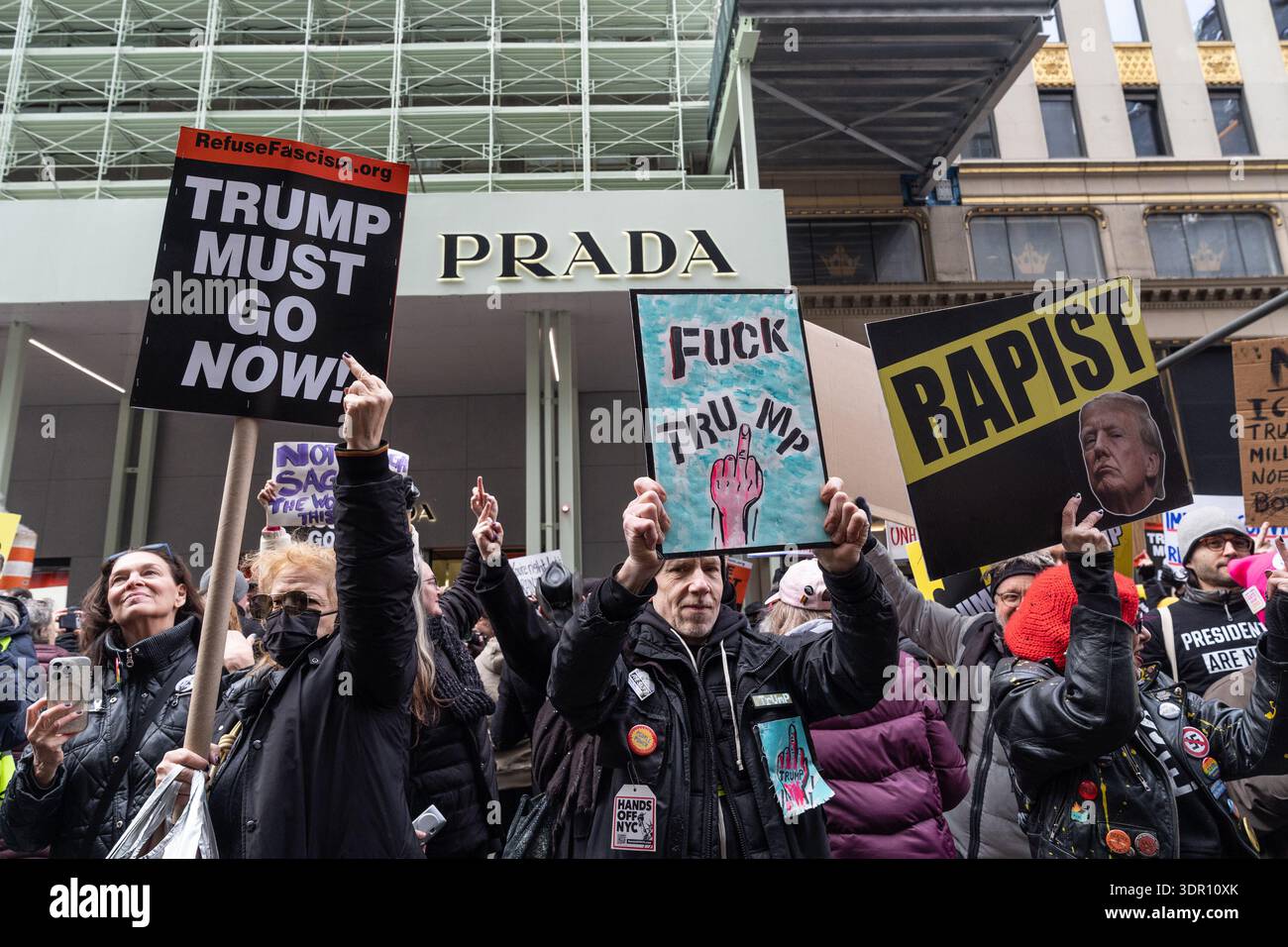 Hundreds protesters gathered across of Trump tower on 5th Avenue in New ...