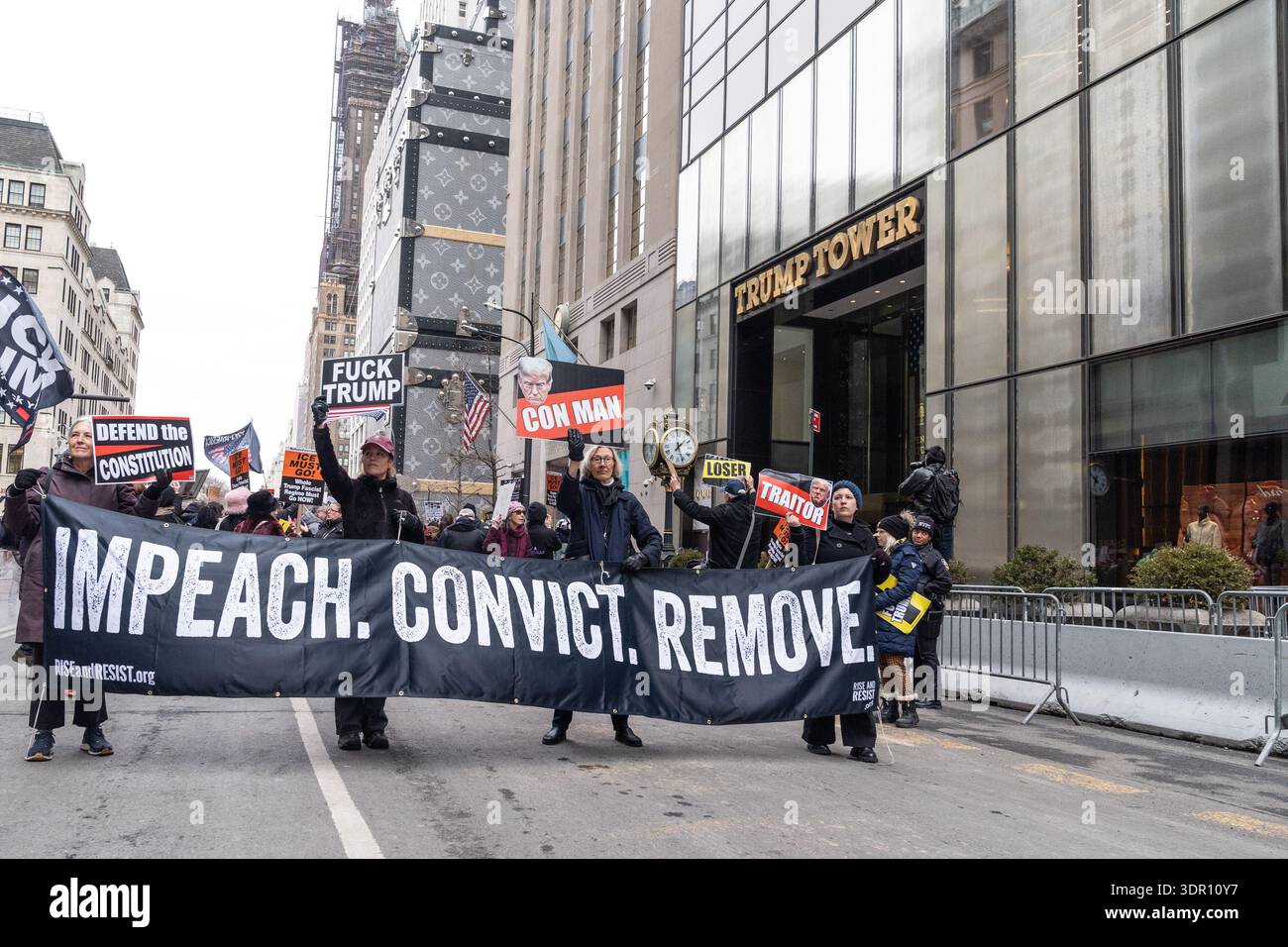 Hundreds protesters gathered across of Trump tower on 5th Avenue in New ...