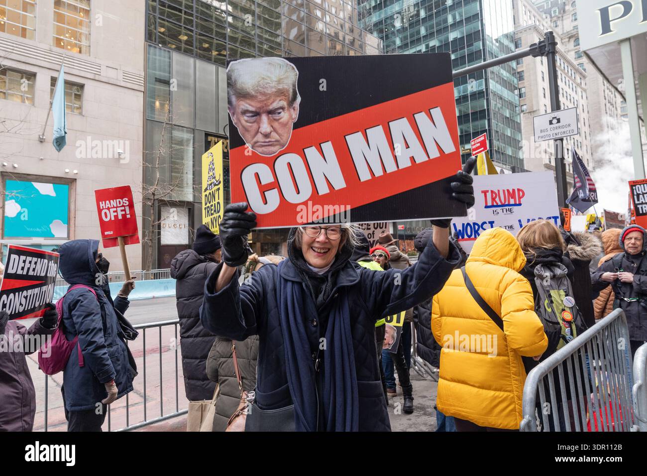Hundreds protesters gathered across of Trump tower on 5th Avenue in New ...