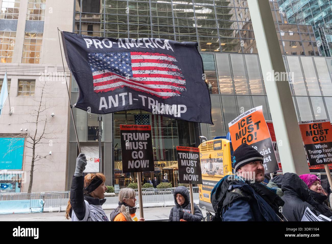 Hundreds protesters gathered across of Trump tower on 5th Avenue in New ...