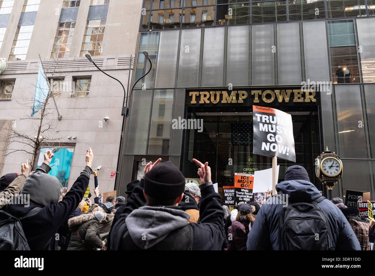Hundreds protesters gathered across of Trump tower on 5th Avenue in New ...