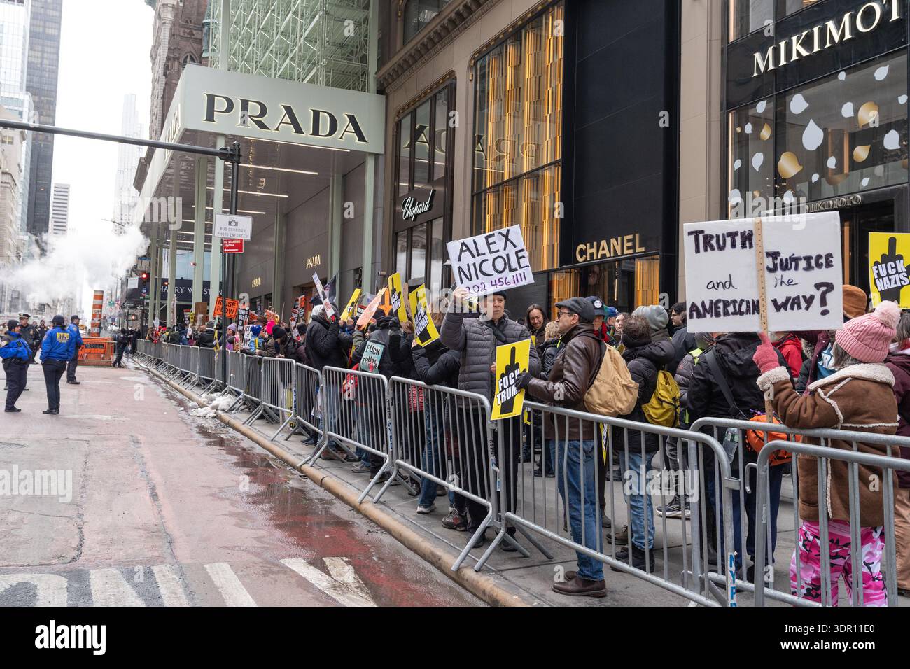 Hundreds protesters gathered across of Trump tower on 5th Avenue in New ...