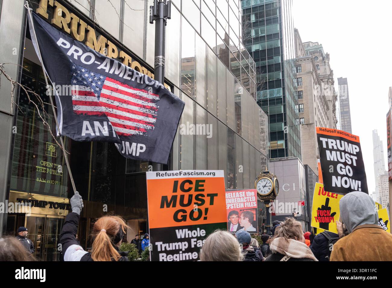 Hundreds protesters gathered across of Trump tower on 5th Avenue in New ...
