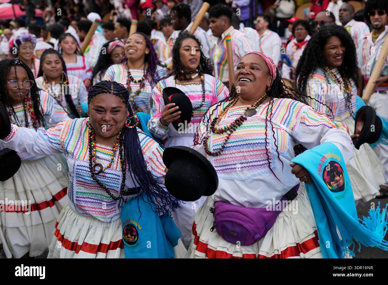 Revelers dance during the "Jisk'a Anata," or small party in Aymara ...