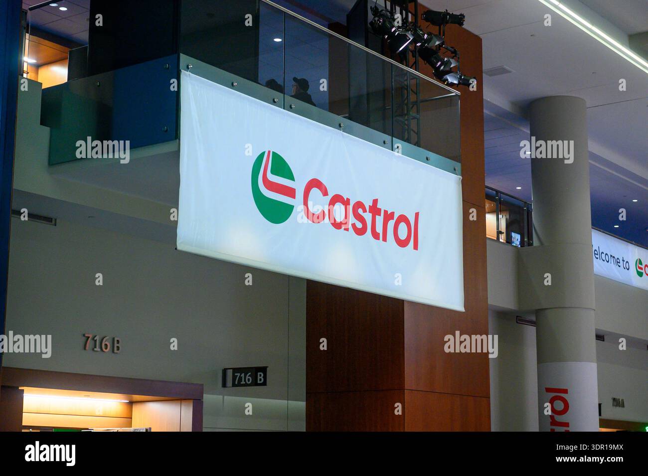 Toronto, ON, Canada - February 14, 2026: Castrol banner displaying ...
