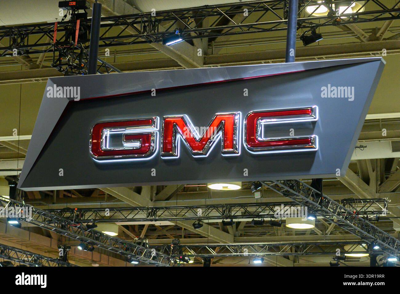 Toronto, ON, Canada - February 14, 2026: GMC illuminated logo sign ...