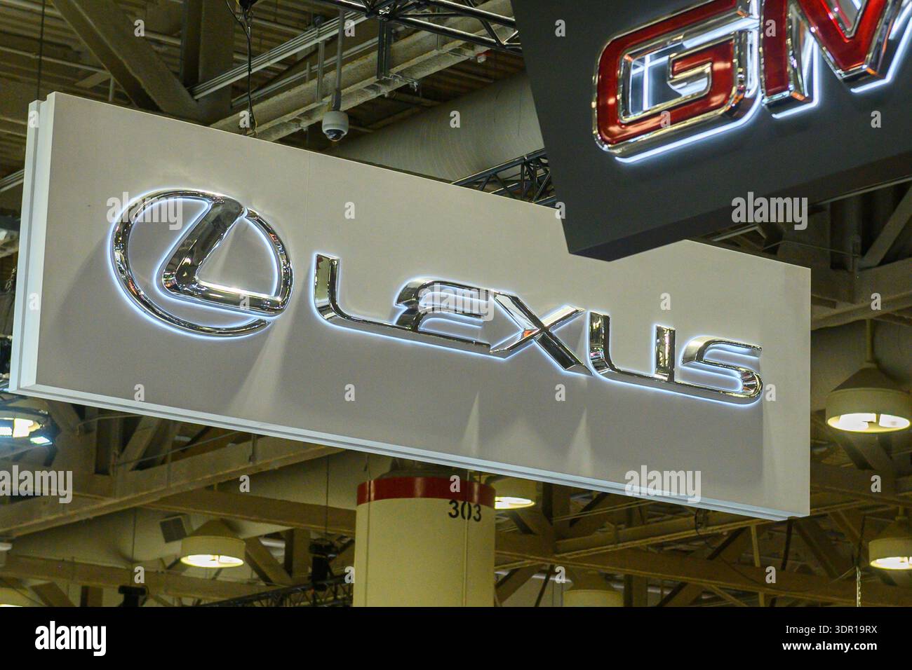 Toronto, ON, Canada - February 14, 2026: Lexus brand logo sign with ...