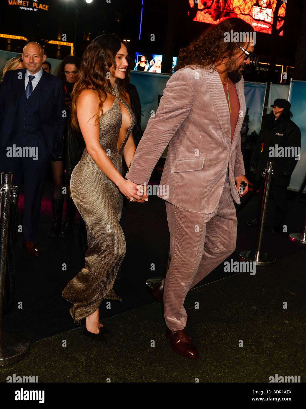 Adria Arjona and Jason Momoa attend The Wrecking Crew UK Special ...
