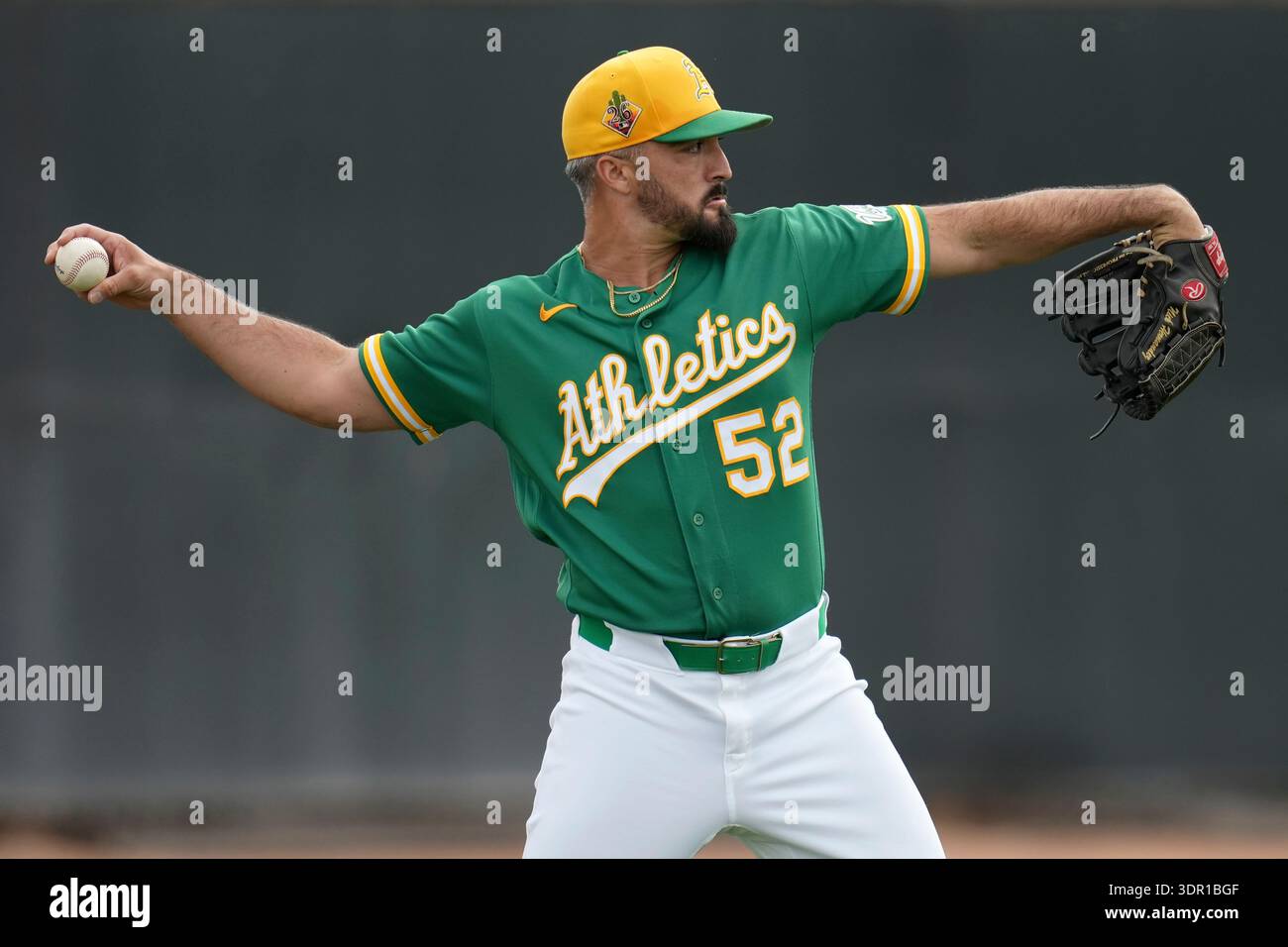 Athletics pitcher Nick Hernandez works out during spring training ...