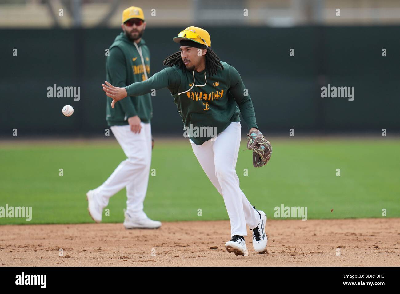 Athletics' Joshua Kuroda-Grauer works out during spring training ...