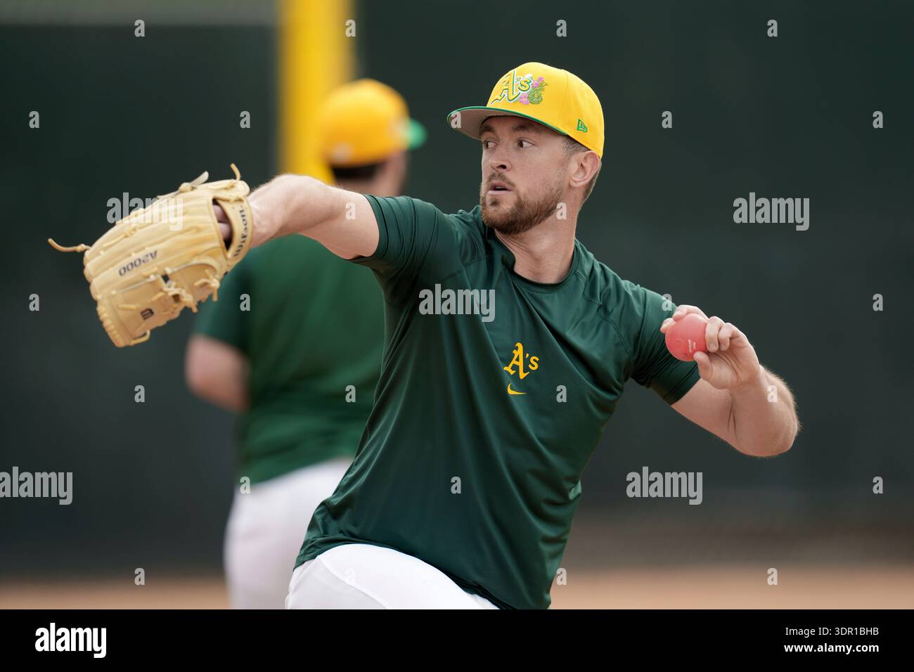 Athletics pitcher Jeffrey Springs works out during spring training ...