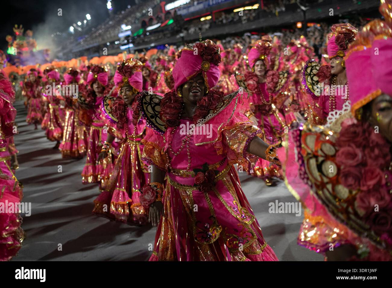 Performers from the Beija Flor samba school parade during Carnival ...